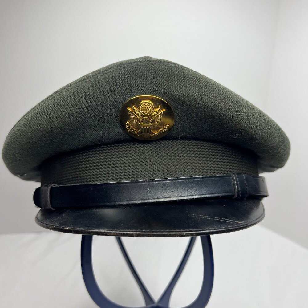 Vintage Army Military Officers Hat Cap Brass Eagle Pi… - Gem